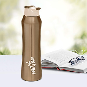 Milton Stark 900 Thermosteel 24 Hours Hot or Cold Water Bottle, 790 ml, Brown