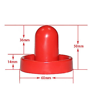 ccHuDE 2 Pcs Red Air Hockey Pushers and Air Hockey Pucks Great Goal Handles Paddles Replacement Accessories for Game Tables