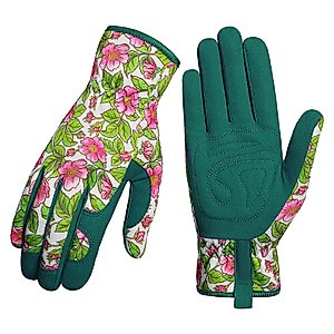 Pleneal Gardening Gloves for Women - Leather Garden Gloves Thorn Proof, Outdoor Protective Working Gloves for Weeding