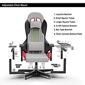 EG STARTS Games Joystick/Hotas Chair Mount Compatible for Thrustmaster A10C Hotas Warthog T.16000M FCS & TCA Officer Pack Airbus & VKB Gunfighter MK & Logitech X56 X52 Flight Simulation Controller