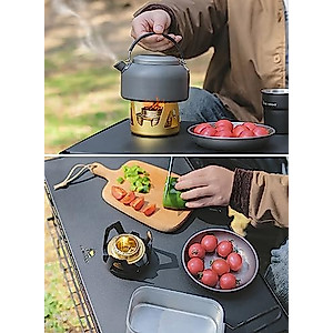 UVIKTE Mini Alcohol Stove Brass Spirit Burner with Aluminium Stand, Ultralight Portable Backpacking Stove for Camping Hiking Picnic Survival GREY