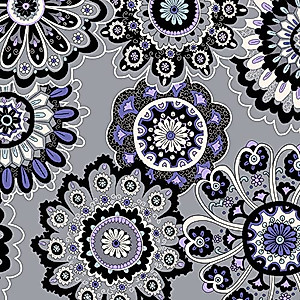 Vera Bradley Women's Cotton Riley Compact Wallet With RFID Protection, Tranquil Medallion - Recycled Cotton, One Size