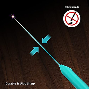 DISHWASHER SAFE Kitchen Knife Set, Marco Almond® KYA37 12-Piece Rainbow Titanium Stainless Steel Boxed Knives Set for Kitchen with Sheath, 6 Knives with 6 Blade Guards, Teal