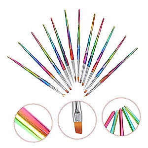 Polish Nail Brush 12Pcs nail art brush de uñas acrilicas nail brush acrylic manicure supplies Nail Painting Brushes nail painting brush pen cuticle nail cleaning brush Nail Pen