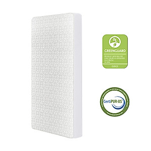 Dream On Me 2-in-1 Breathable 150 Ultra Coil Inner Spring Standard Crib & Toddler Mattress in White I Greenguard Gold Certified I JPMA Certified