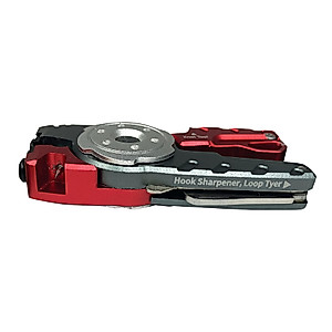 Creative Angler Multi Fishing Tool - Nipper Line Cutter, Knot Tie Tool, Hook Eye Cleaner, Hook Sharpner, and Zinger/Retractor Included (Red)