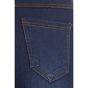 Jvini Women's Pull-On Stretchy Skinny Crop Denim Jeggings (XXX-Large, Capri- Dark Denim)