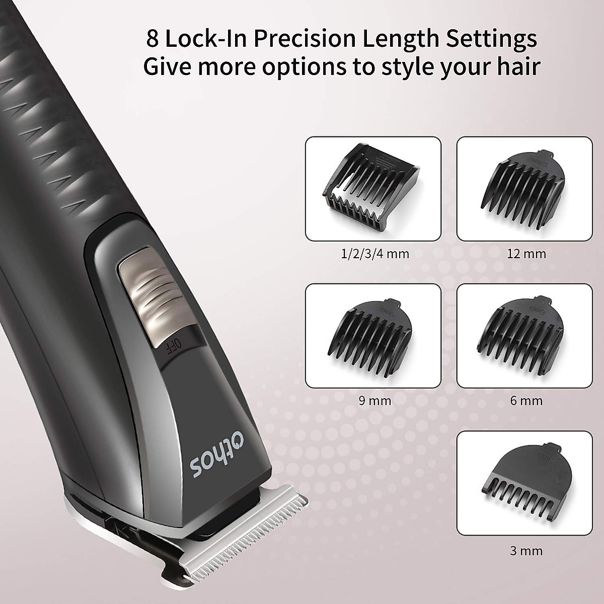 othos Multi-Functional Electric Grooming Hair Clipper Beard Trimmers Shaver Kit for Men Shaver Mustache Hair Face Nose Body Ear Trimmers Set USB Charging Rechargeable Lithium Battery Cordless Stand