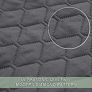 Exclusivo Mezcla Ultrasonic Reversible 3 Piece Full Queen Size Quilt Set with Pillow Shams, Lightweight Bed Cover Soft Bedspreads Coverlet Set - (Grey, 90"x96")