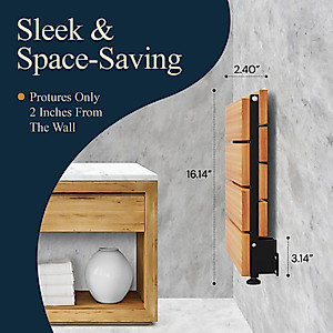 Unique America Folding Shower Seat Wall Mounted, Teak Folding Shower Bench, Fold Down Shower Seat & Foldable Shower Seat, Foldable Shower Bench, Fold Up Shower Chair, Folding Teak Shower Seat 16"