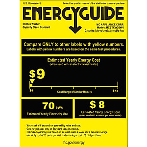 Magic Chef 2.0 Cu Ft Portable Compact Top Load Washer Washing Machine, White