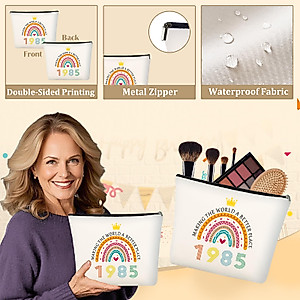 40th 1985 Birthday Gifts for Women, 40 Year Old Birthdays Gift for Woman, Cool Happy Birthday Decorations Presents Basket for Female Turning 40, 40th Fabulous Tumblers Bracelet for Her Mom Wife