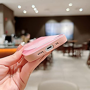 YKCZL Compatible with iPhone 13 Mini Case 5.4 Inch, Cute Painted Art Heart Pattern Full Camera Lens Protective Slim Soft Shockproof Phone Case for Women Girls(Pink)