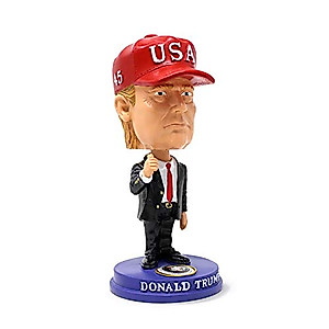 President Trump Bobblehead MAGA Hat 45 2020 Re-Election Classic Red Tie and Thumbs Up for Car, Desk, Office (Small)