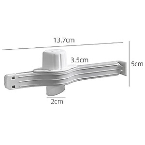 10 Pcs Pouring Clips Food Sealing Clip Chip Bag with Lid, Food Storage Clips with Pour Spout for Sealing Package Coffee Sugar Cereal Washing powder Whipping Cream with Sealing Rotation Cover Grey