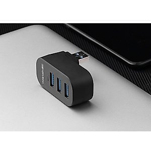 Sudroid USB Port Splitter, 3 Port USB 3.0 Expander Splitter [90°/180° Degree Rotatable] for Laptop, Xbox, Wii, PS3, PC, MAC, Mac Book, Tablet, Tab, Console, Printer, Camera(Black)