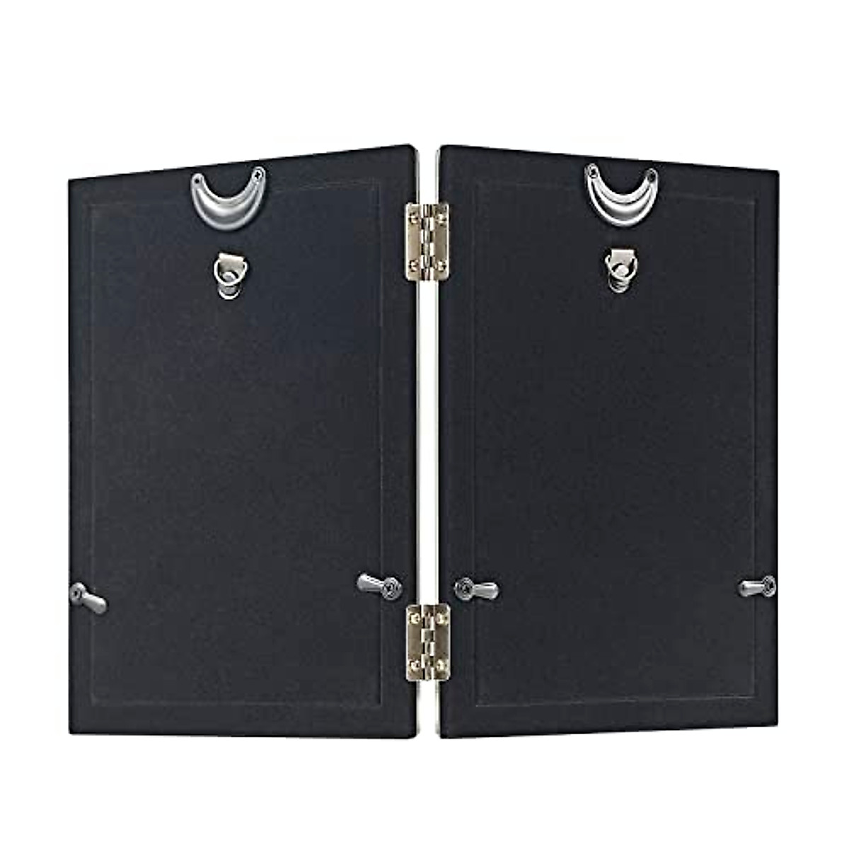 Quality Modern Shiny Silver Plated Contemporary 5" x 7" Double Hinged Picture Frame - Black Velvet Backing and Lacquer Coated