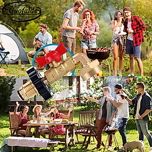 GUOFALDE 90 Degrees POL Propane Refill Elbow Adapter, Propane Refill Pressure Adapter with ON-Off Control Valve, for Camping Grill 1 LB Tank Cylinder 5-40LBS Cylinde