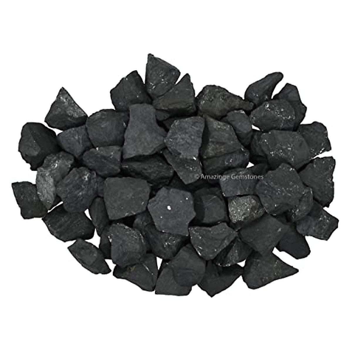 Raw Shungite Stones Crystal Rock, Real Shungite Stones for Water Purification - 30-70mm Piedra Shungite Original (5 Pieces)