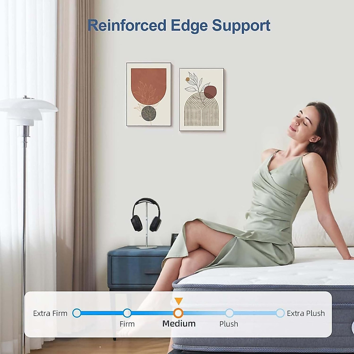 anwickjeff 𝟭𝟮'' 𝗞𝗶𝗻𝗴 𝘀𝗶𝘇𝗲 𝗠𝗮𝘁𝘁𝗿𝗲𝘀𝘀, New Memory Foam Hybrid King Mattresses in a Box,Individual Pocket Spring Breathable Comfortable for Sleep Supportive and Pressure Relief