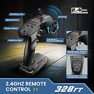 DEERC Brushless RC Cars 300E 60KM/H High Speed Remote Control Car 4WD 1:18 Scale Monster Truck for Kids Adults, All Terrain Off Road Truck with Extra Shell 2 Battery,40+ Min Play Car Gifts for Boys