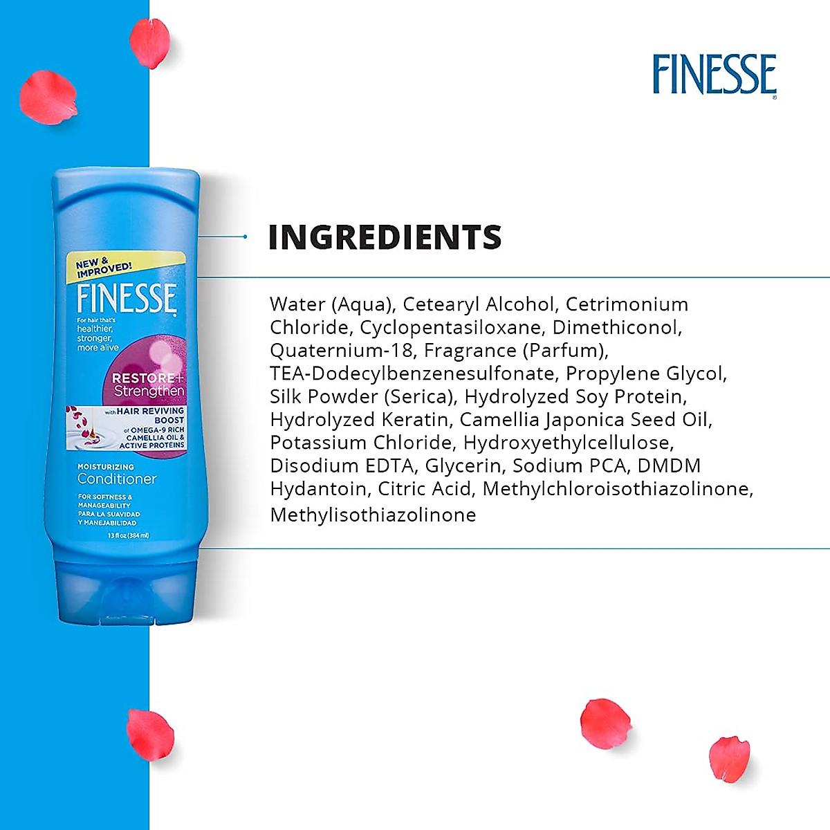 FINESSE Restore + Strengthen, Moisturizing Conditioner 13 oz
