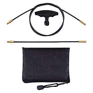 Raiseek Flexible Threaded Bore Cleaning Coated Cable Set 8", 33" for Pistol Rifle in Zippered Pouch