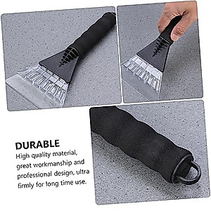 Happyyami 4pcs Snow Shovel Plastic Scraper Blades car Window Squeegee Snow Removal Tool for Window Windshield ice Scraper Plastic Squeegee Frost Scraper car Tools Round Rubber Sleeve Brush