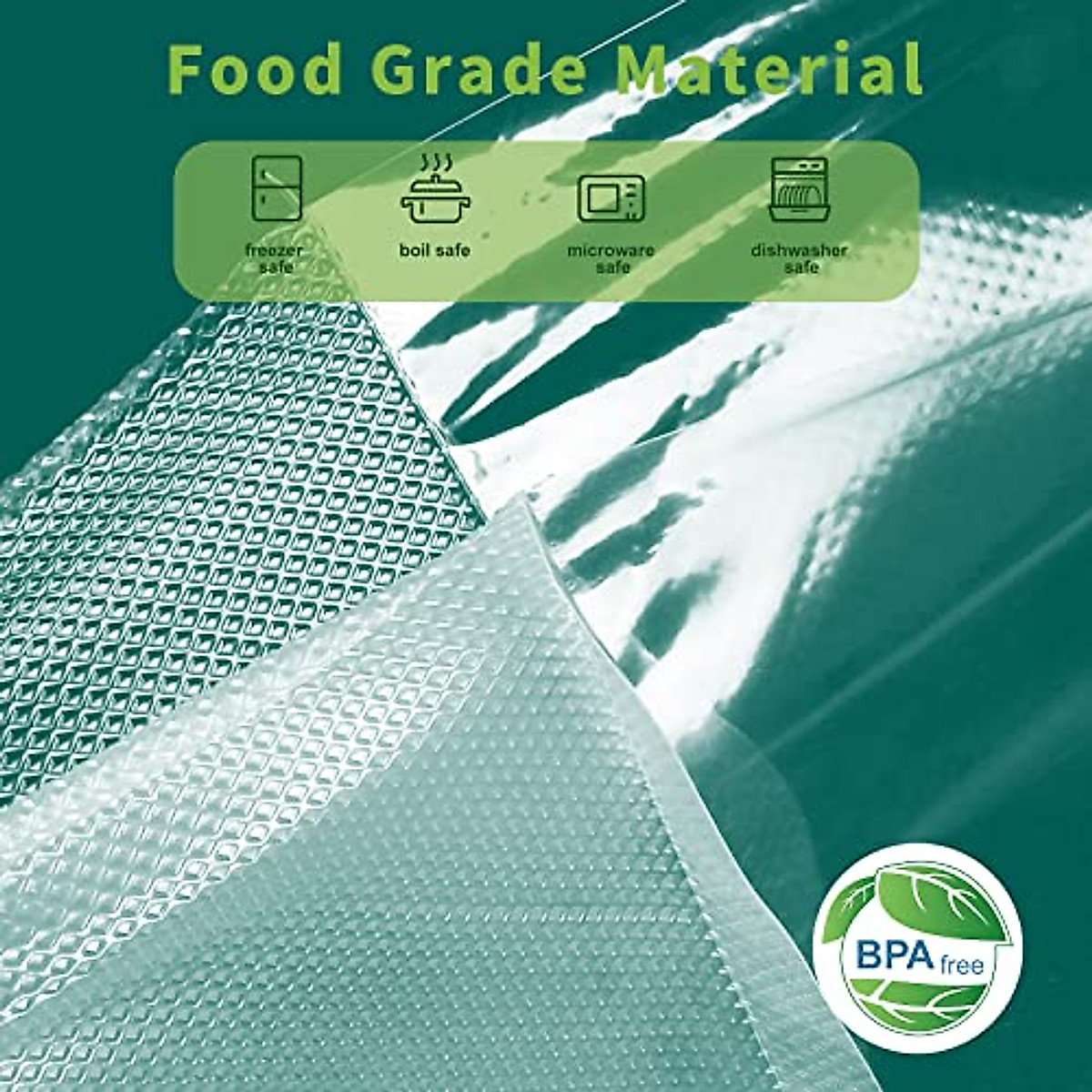 Vacuum Sealer Bags 8" x 12" for Food Saver Bags Rolls, Vacuum Seal Bags for Foodsaver, Seal a Meal, Great for VAC Freezer and Sous Vide BPA Free, Pre-cut 100 pcs