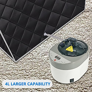 Smartmak Full Body Home Steam Sauna Set, 4L Large Steam Pot One Person Portable Sauna Spa with Time & Temperature Remote Control, Upgraded Chair for Detox Therapy(Grey Border, 33.9" L*33.9" W*65.8" H)