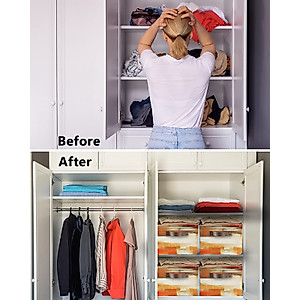 Burnt Orange Storage Basket Waterproof Cube Storage Bin Organizer with Handles, Modern Geometric Oil Painting Abstract Art Collapsible Storage Cubes Bins for Clothes Books Toys 15"x11"x9.5" 1 Pcs