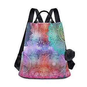 ALAZA Boho Mandalas Indian Print Decorative Backpack Purse for Women Anti Theft Fashion Back Pack Shoulder Bag