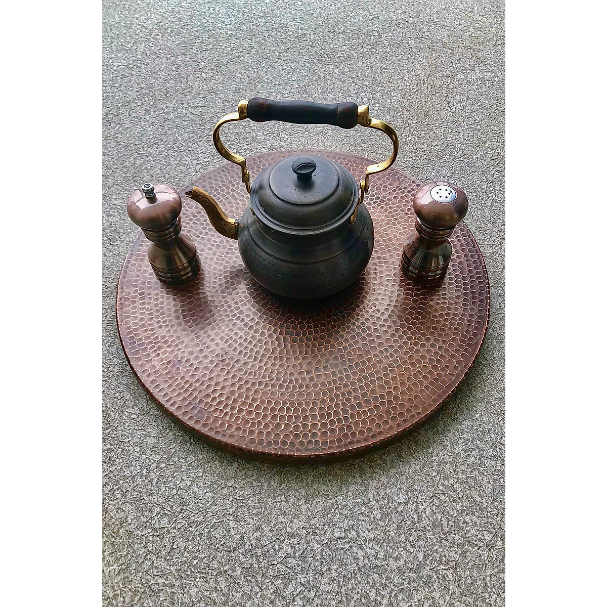 Premier Copper Products LS18DB 18-Inch Hand Hammered Copper Lazy Susan, Oil Rubbed Bronze