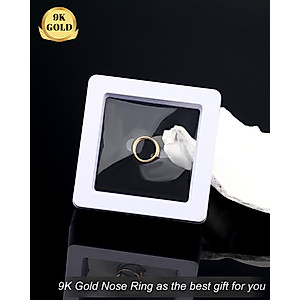 MeIighting 14K Solid Gold Double Nose Rings Hoop for Single Piercing 20G Twist Nose Ring Double Hoop for Women Nose Piercing Jewelry for Men Nose Hoops