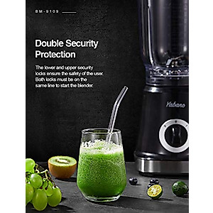 Professional Countertop Blender for High-Speed Shakes, Smoothies, Juicing & More - Crush Ice, Frozen Fruit, and More with 4 Stainless Steel Blades & 60oz Jar - Easy to Clean, Perfect for Kitchen Use (Black)