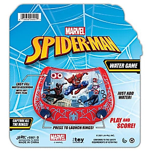 Marvel Classic Handheld Water Game (1 Unit Spiderman) Superhero Spiderman Style. Water Ring Arcade Toy Just Add Water. Stress Relief Fidget Toy for Kids and Adults. Game Toy. B-6901-1