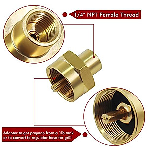 MENSI 1LB Propane Gas Bottle Refill Adapter with 1/4" Female NPT Thread Gun Accessories (1LB Bottle Connection to 1/4" NPT Female)