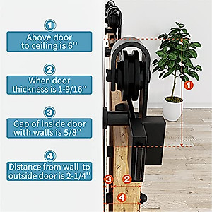 ZEKOO 9 FT Barn Door Hardware Kit for Cabinet Closet, Sliding Door Hardware for Double Barn Door, Heavy Duty Black Barn Door Track with Steel Hanger, Slide Smoothly Quietly, Easy Install