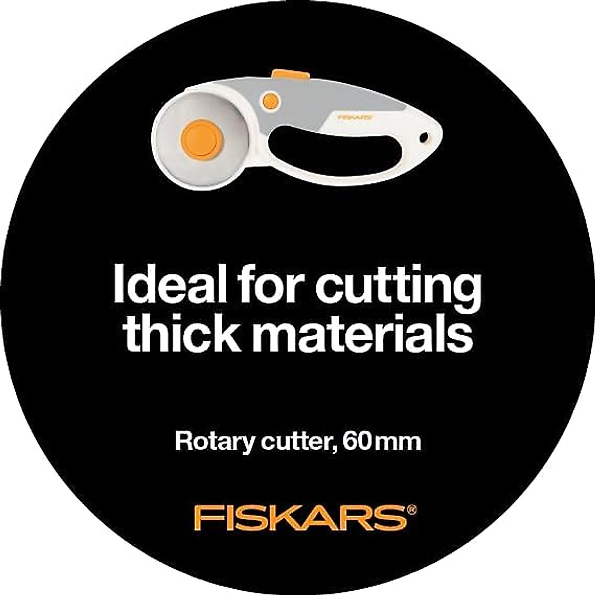 Fiskars 60mm Rotary Cutter for Fabric - Titanium Rotary Cutter Blade - Craft Supplies - Crafts, Sewing, and Quilting Projects - White