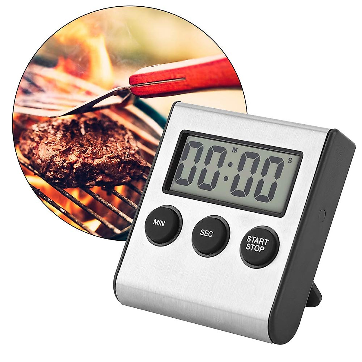 Digital Timer, Digital Timer, Large LCD Display Digital Kitchen Timer with Back Stand Support Wall Mounted and Desktop Countdown Stopwatch Timer for Cooking, Gym, BBQ, Kids, Teacher