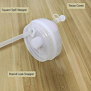 Wunila Spill Stopper for Stanley - Silicone Spill Proof Stopper Set for Stanley Cup 2.0 40oz 30oz Tumbler Accessories, Include Straw Cover Cap, Square Lid Stopper & Round Leak Stopper Plug, Clear