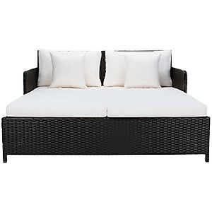 Safavieh PAT7500A Outdoor Collection Cadeo Black and White Cushion Daybed