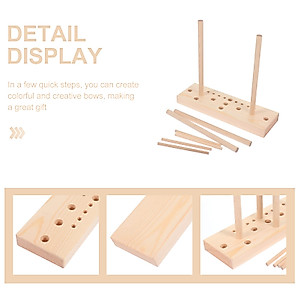 Kisangel 1 Set 5- in- 1 Bow Maker Wooden Wreath Bow Maker Bow Making Tool for DIY Craft Ribbon Wreaths Christmas Holiday Halloween Bows Decoration