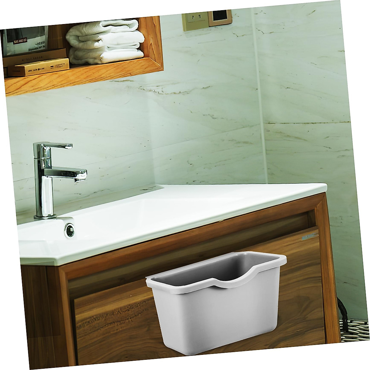 JEWEDECO Mini Trash Can for Desk Bathroom Bedroom Countertop Organizer Plastic Kitchen Trash Can Garbage