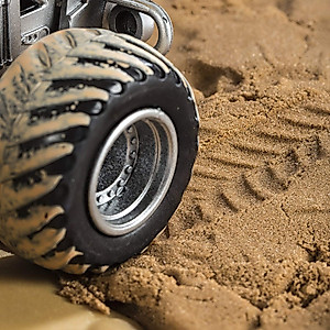 Big Wheel Monster Truck Stunt Stadium Playset with DIY Puzzle Construction Playmat, 2 Friction Monster Trucks, and Play Dirt (38 Pcs)