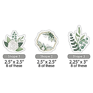 Big Dot of Happiness Boho Botanical - Paper Straw Decor - Greenery Party Striped Decorative Straws - Set of 24