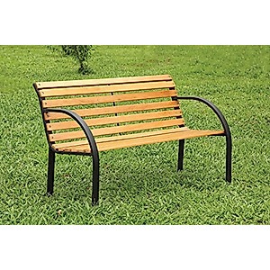 Furniture of America Bellina Outdoor Bench, Black