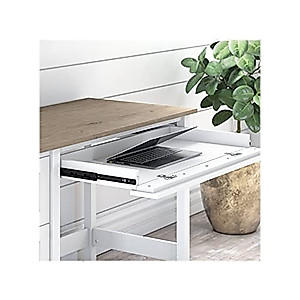 Bush Furniture Mayfield Computer Desk with Drawers, 54W, Pure White and Shiplap Gray