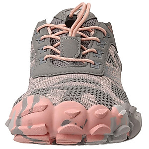 Joomra Womens Barefoot Road Running Tennis Shoes Size 8.5 Minimalist Wide Walking Camping Zero Drop Athletic Hiking Trekking Toes Workout Sneakers Grey Pink 39