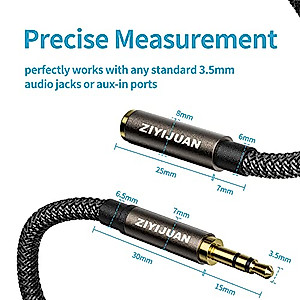 Headphone Extension Cable, 3.5mm 20ft/6m Male to Female Stereo Audio Cable Lossless Audio Sound Premium Audio Cord Extension Cable Gold Plated Jack & Strong Nylon(20ft/6m, Male to Female)